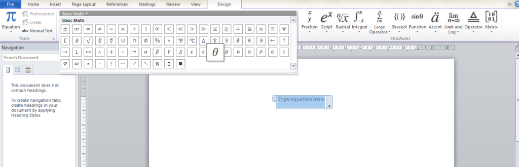 How to type Theta in MS Word - Bajrai Online Solutions