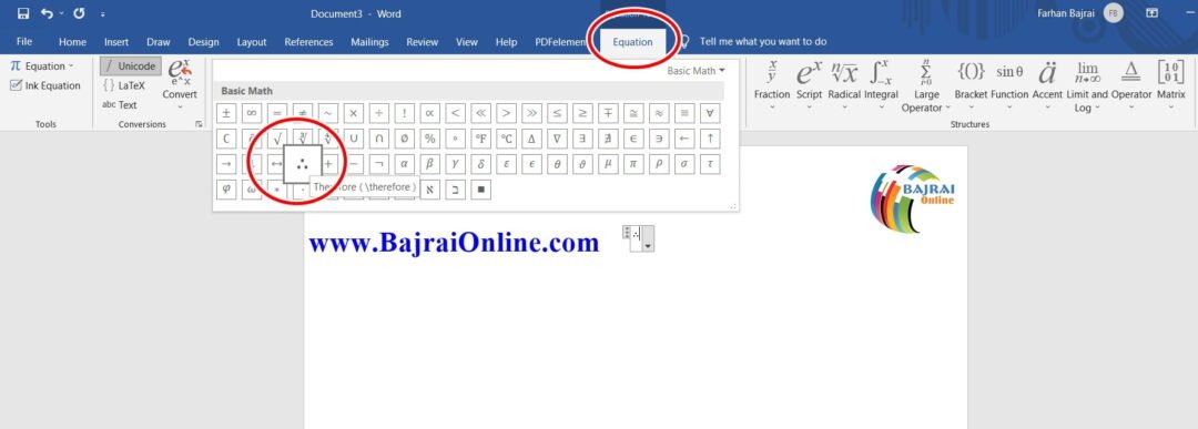 How to Type Mathematical Symbols in MS Word - Bajrai Online Solutions